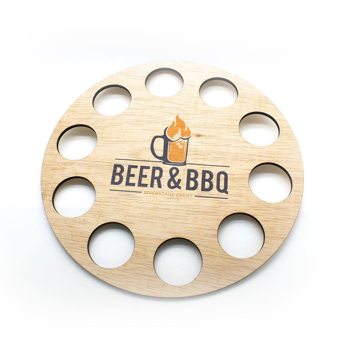 Beer Paddle / Bar Flight Round 10 Hole – Etch & Ink