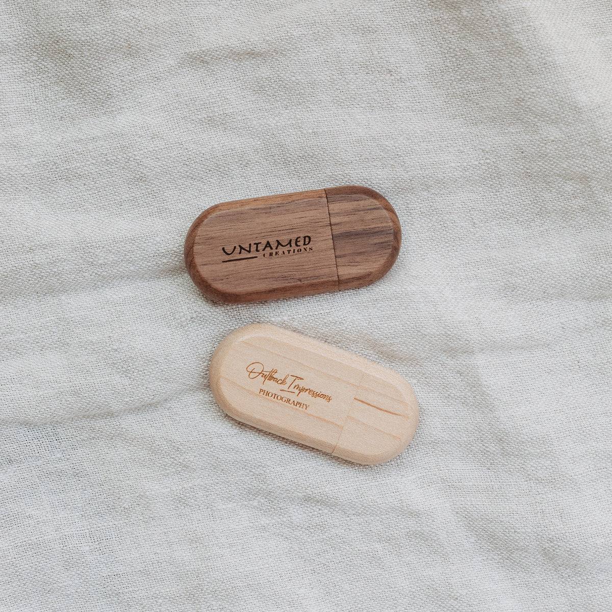 Wood USB - Oval - Engraved – Etch & Ink